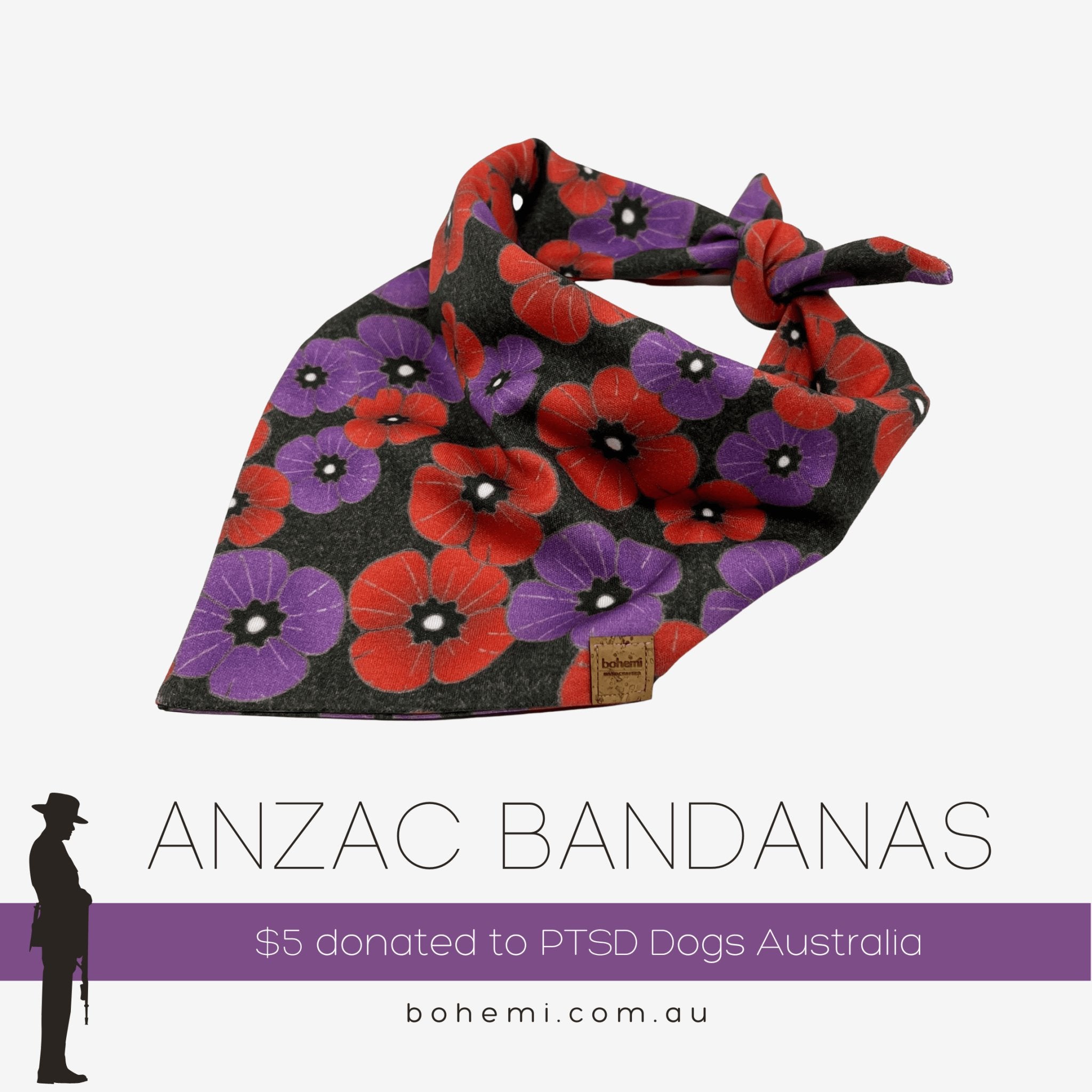 ANZAC Dog Bandanas | Bohemi + PTSD Dogs Australia