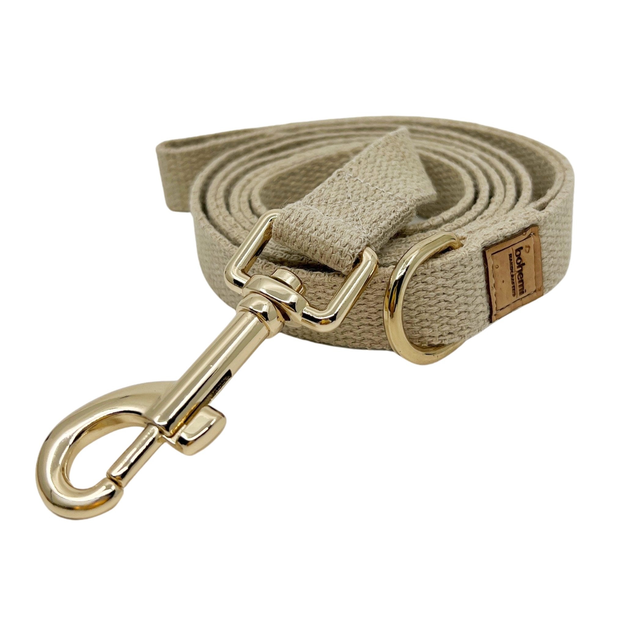 Bohemi - Durable Hemp Dog Lead - Gold