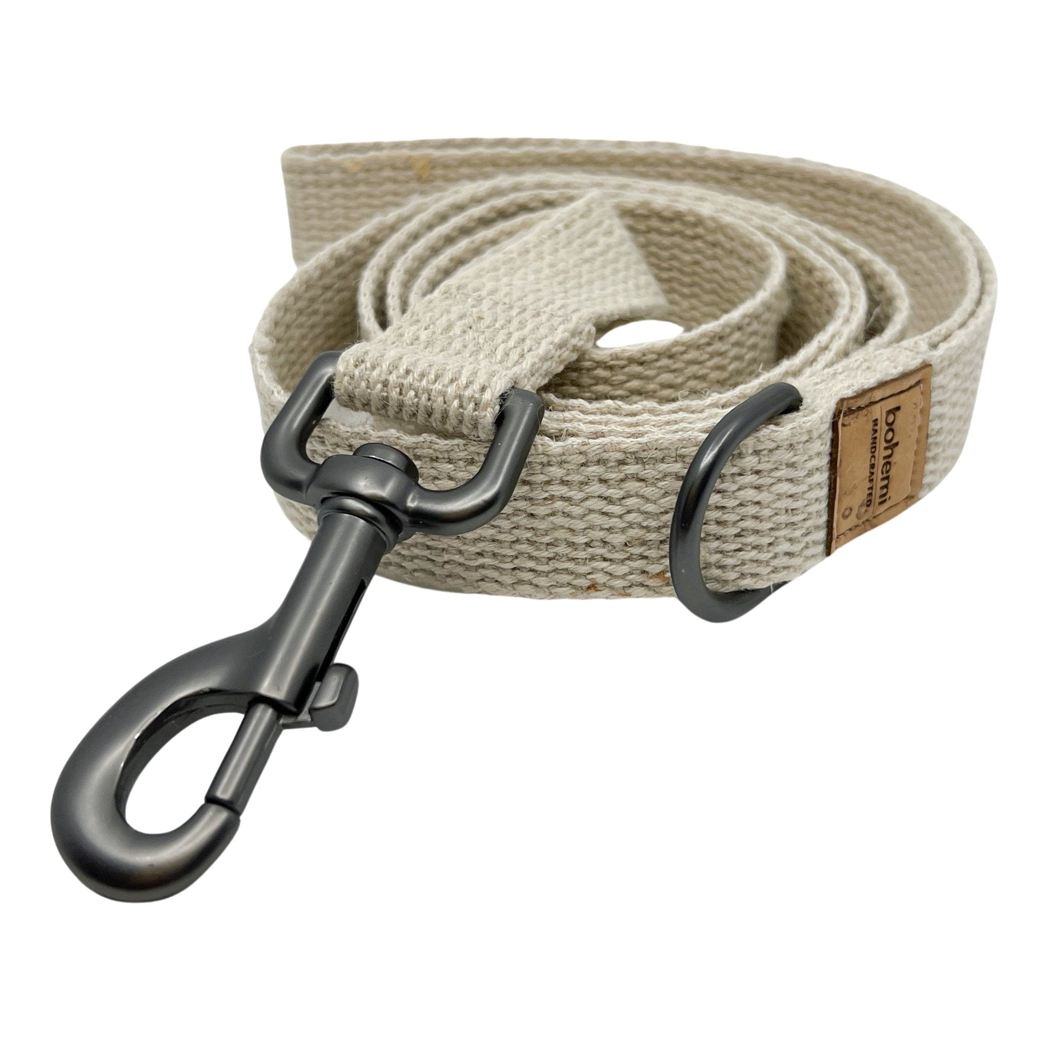 Bohemi - Rustic Hemp Dog Lead - Gunmetal