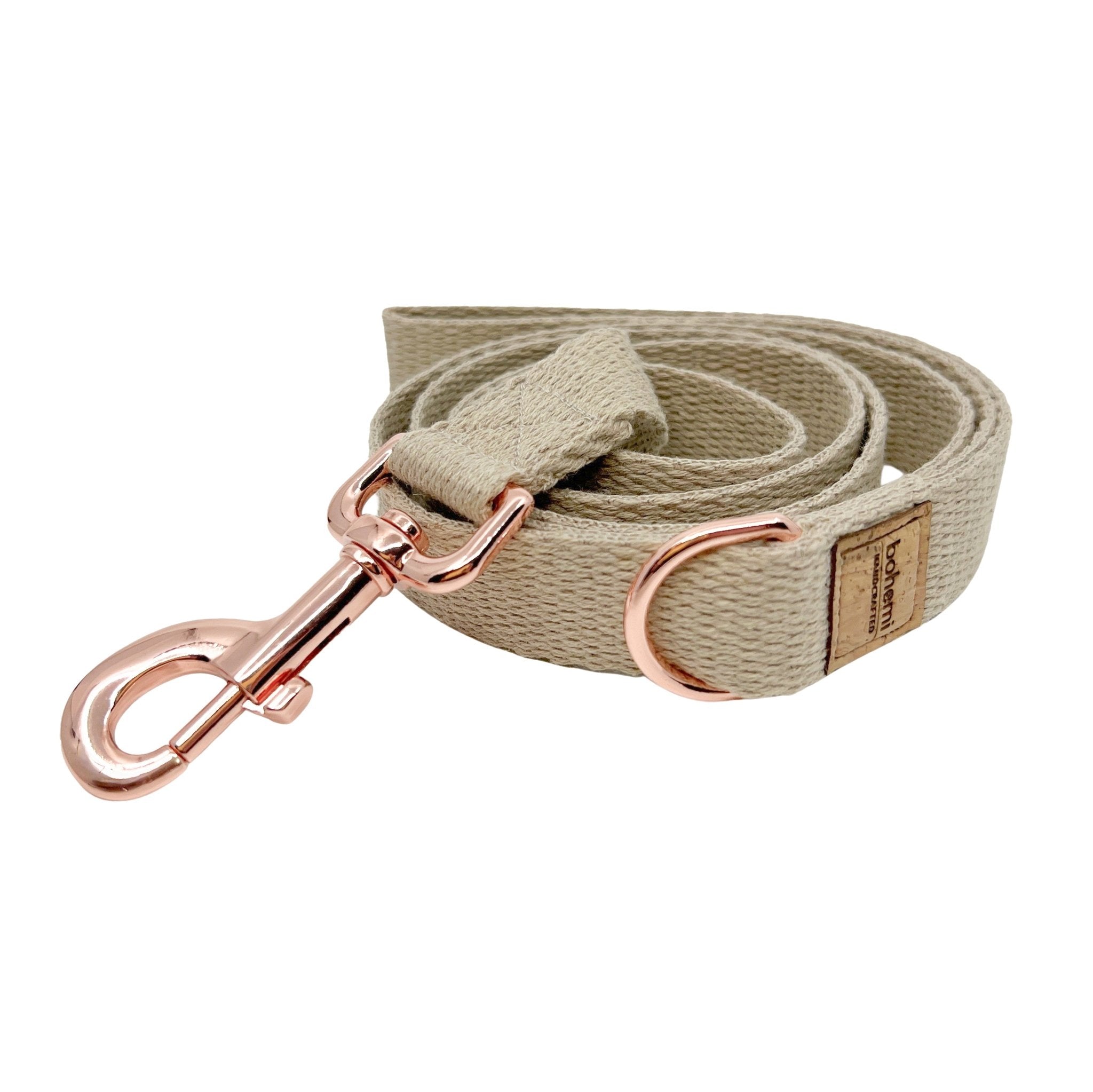 Bohemi - Super Soft Hemp Dog Lead - Rose Gold